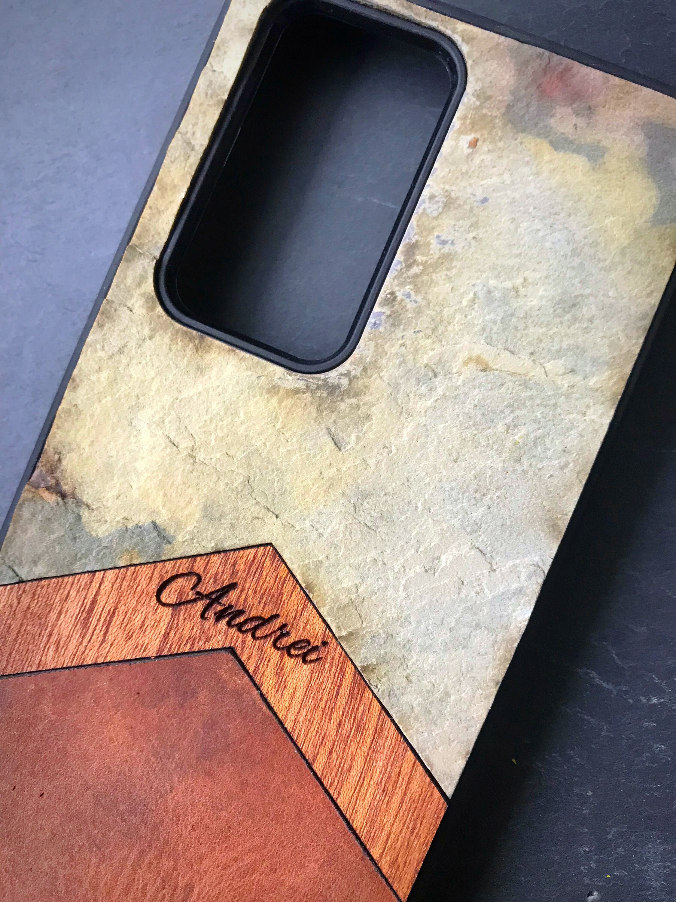 Samsung S21 Ultra Wooden Leather Stone Case S10 S10 Plus - Etsy