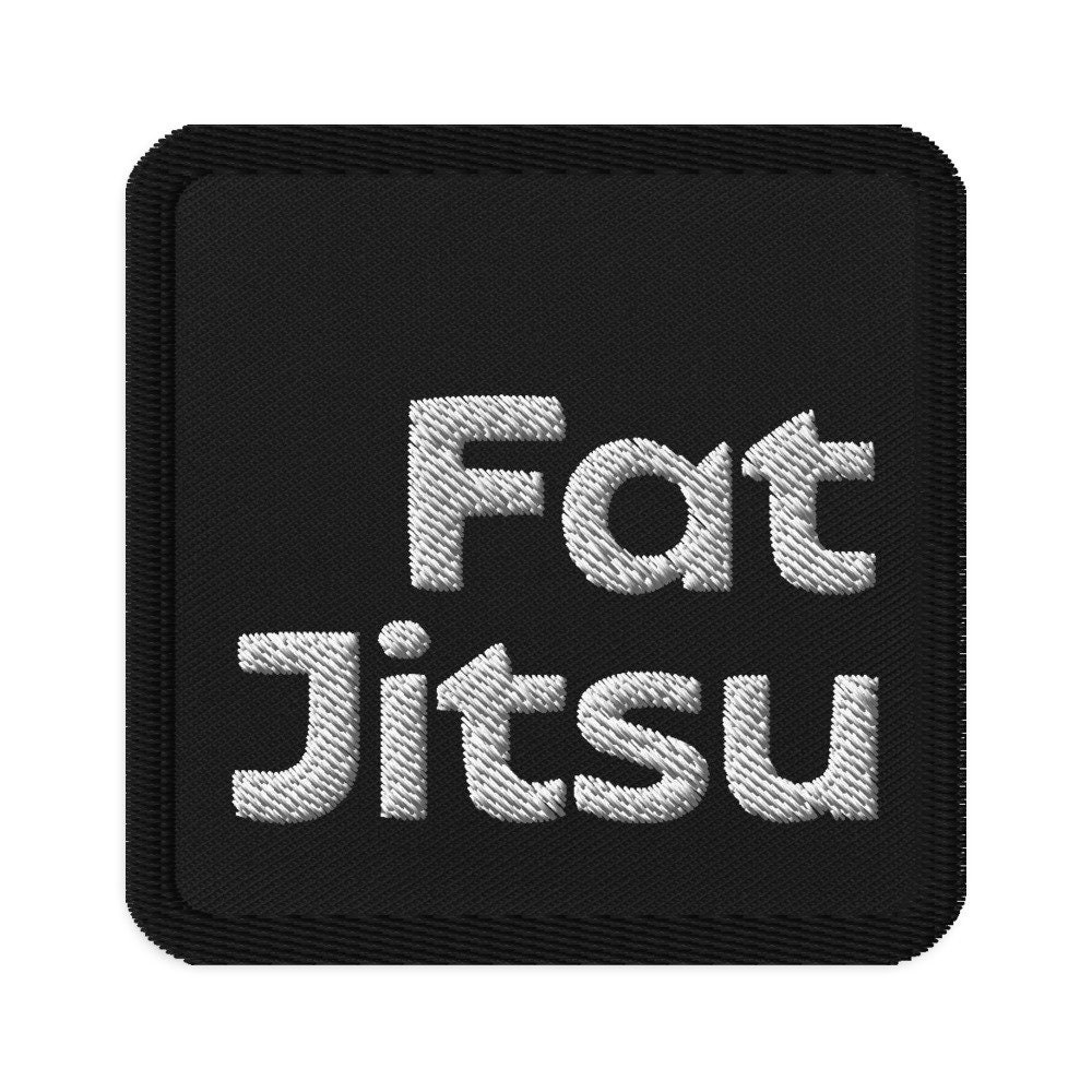 Brazilian Jiu Jitsu Fat Jitsu Patch (3x3inch), Fully Embroidered Iron ...