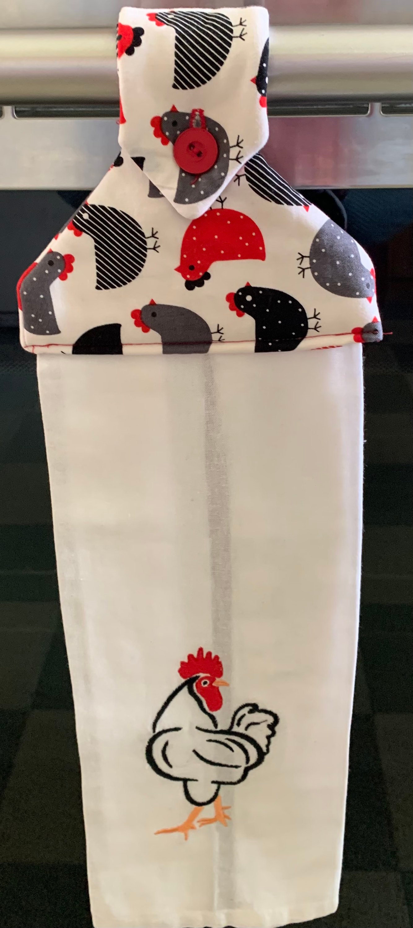 Hand Made Chicken Pot Holders and Towel Topper Set - Etsy