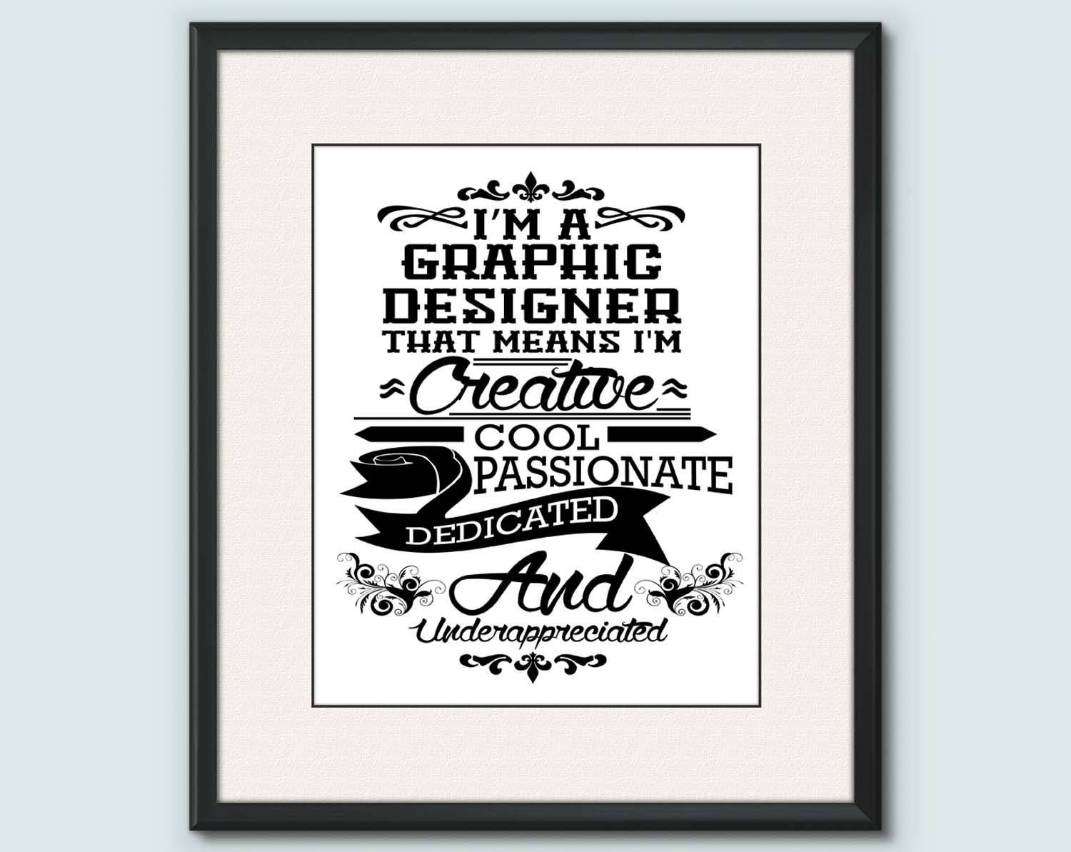 Graphic Designer Poster: Creative, Cool, Passionate, Dedicated and ...