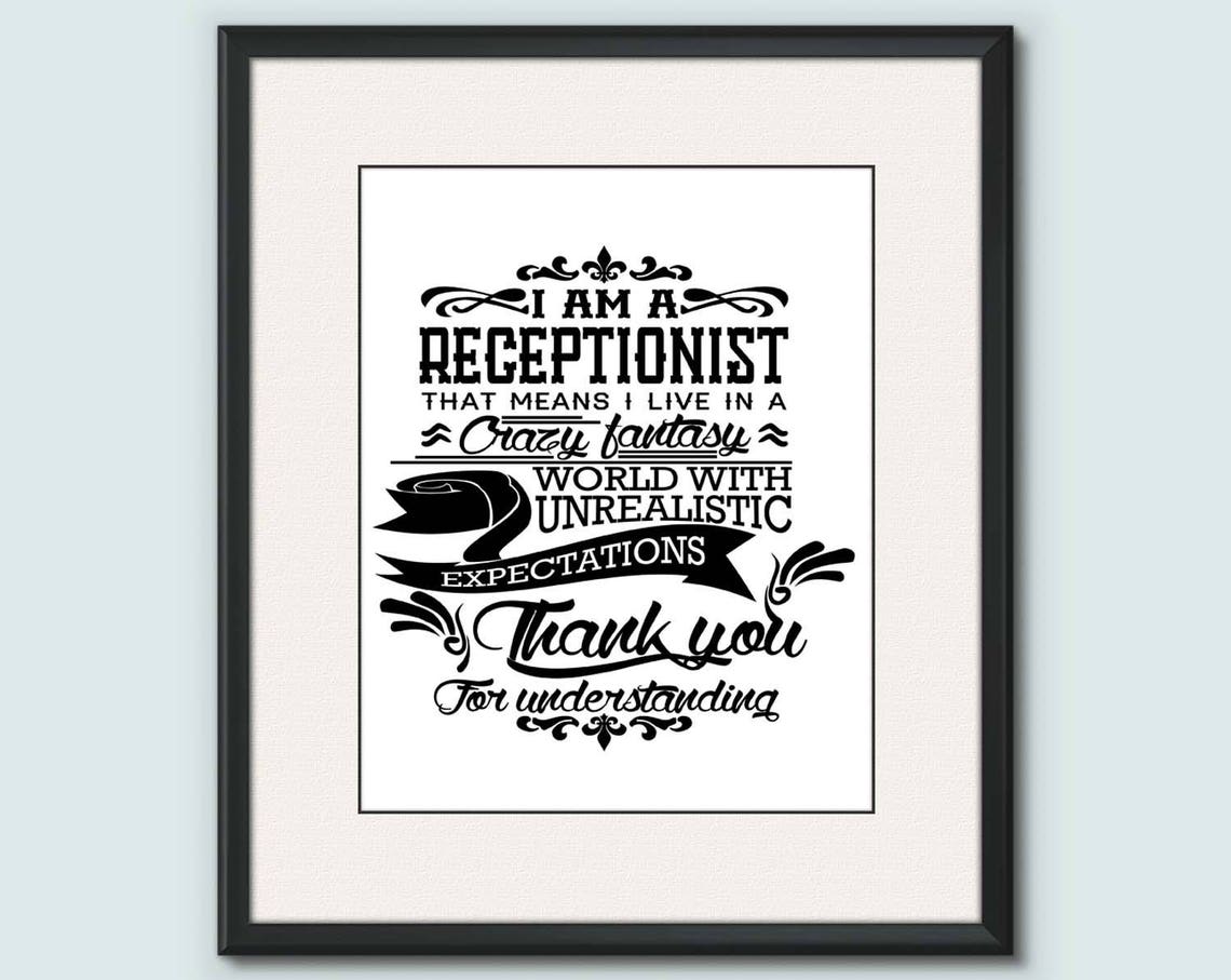 Receptionist Poster: Creative, Cool, Passionate, Dedicated and ...