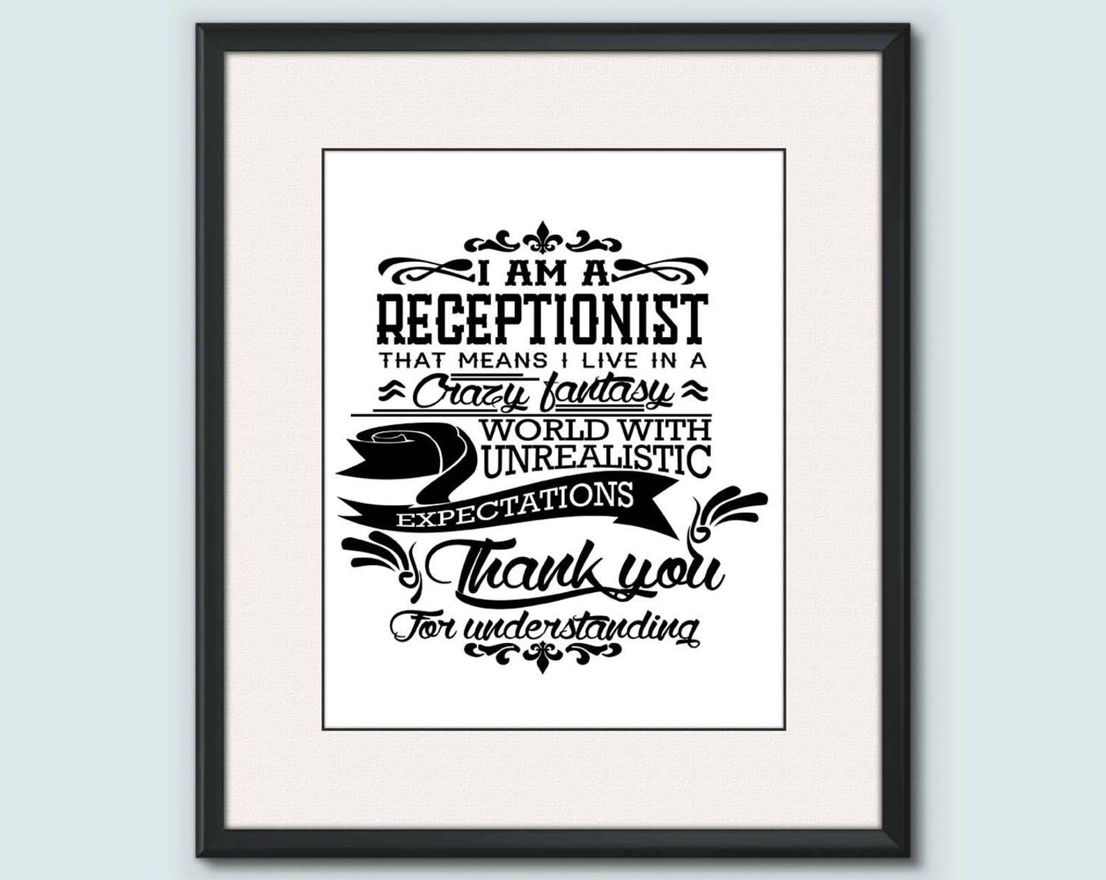 Receptionist Poster: Creative, Cool, Passionate, Dedicated and ...