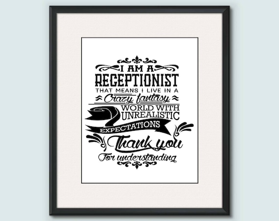 Receptionist Poster: Creative Cool Passionate Dedicated and | Etsy