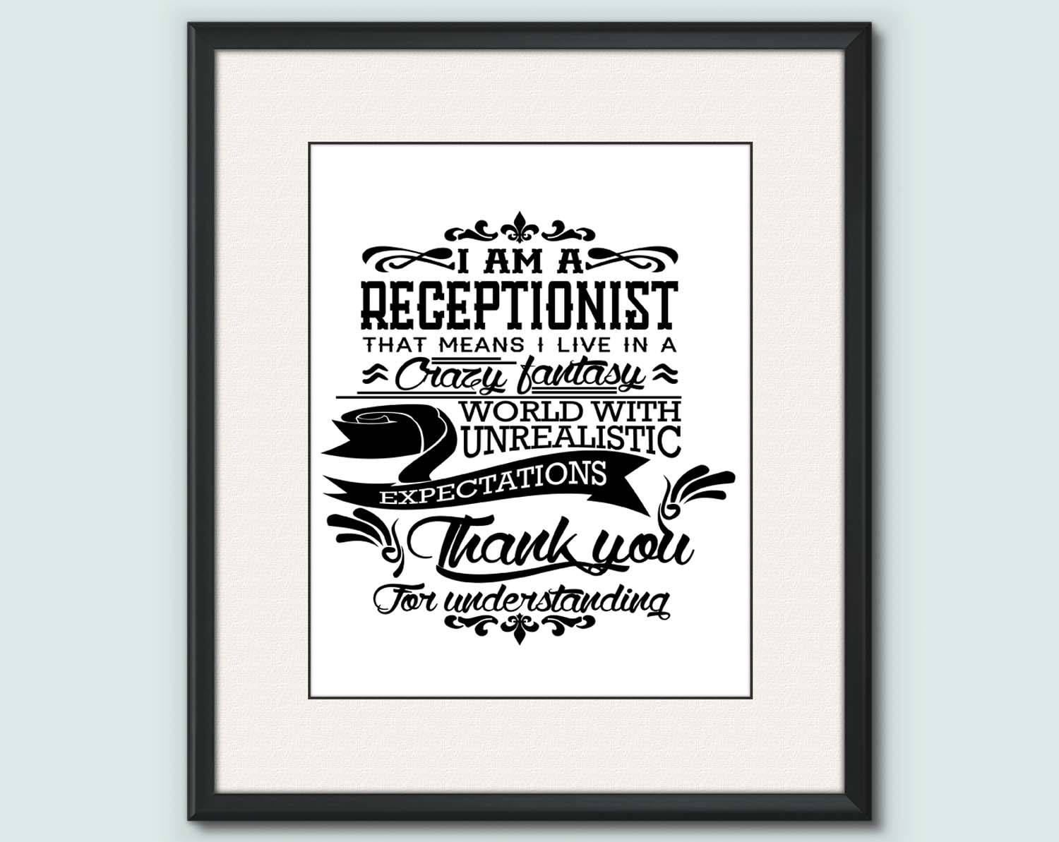 Receptionist Poster: Creative, Cool, Passionate, Dedicated and ...