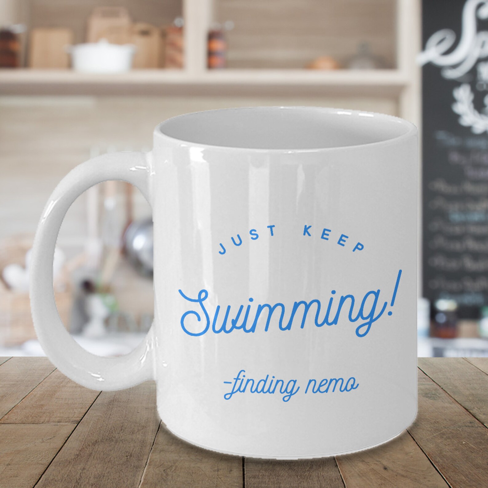 Finding Nemo Mug: "just Keep Swimming!"; Mug Handmade Coffee Cup 11 Oz ...