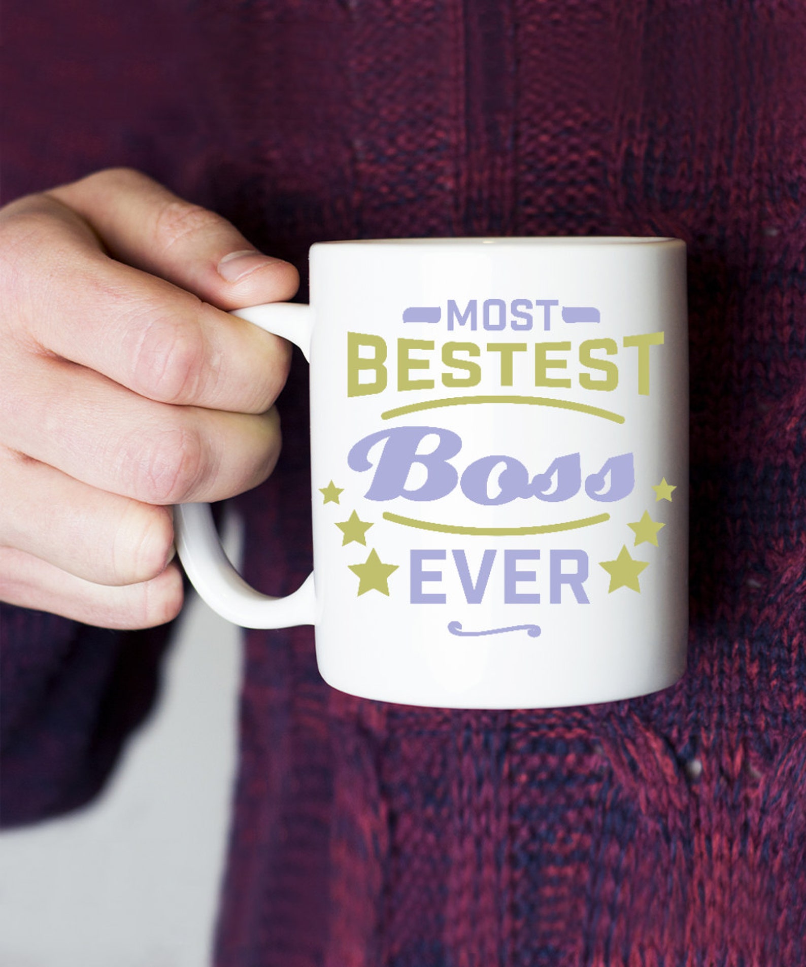 Job Title Mug - Funny Mug Quotes: "most Bestest Boss Ever"; Worlds Best ...