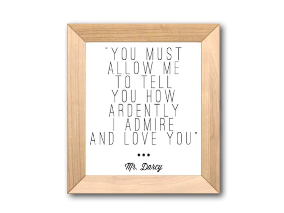 Mr Darcy Romantic Quotes Pride And Prejudice Quote Card. Gifts For