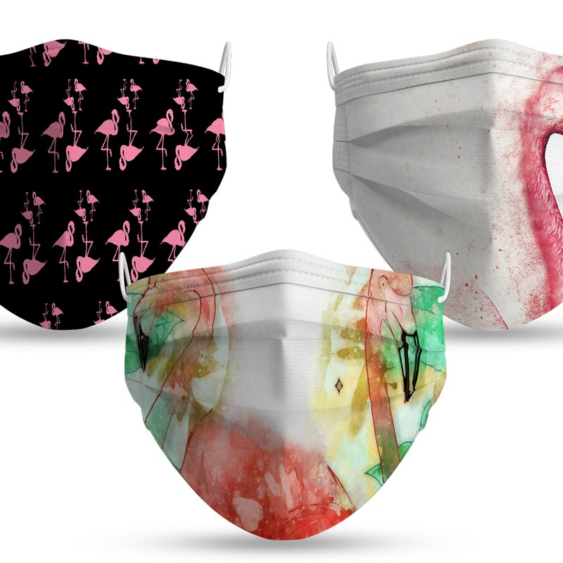 Flamingo Face Mask - Etsy