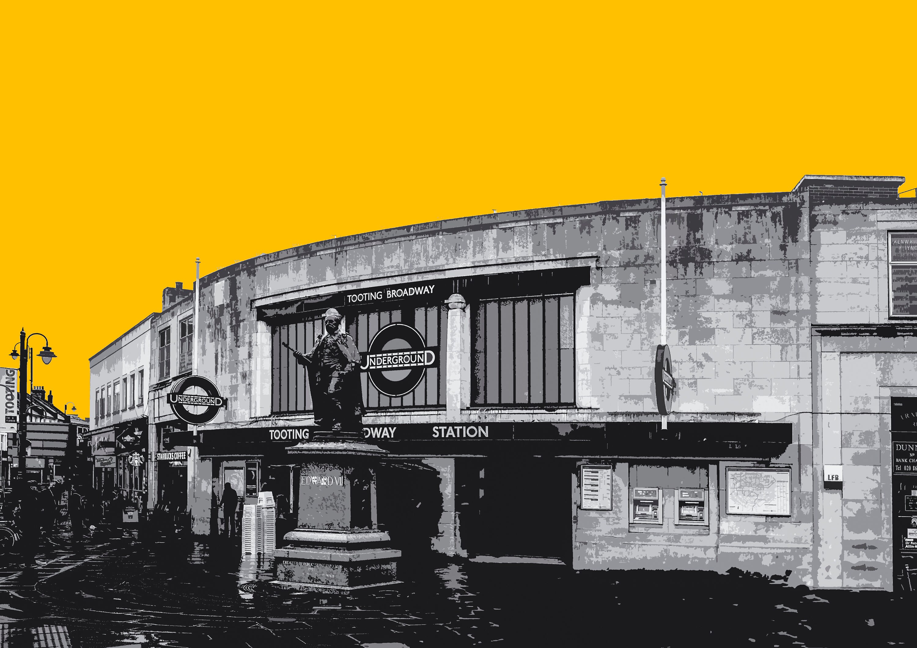 Tooting Broadway Underground Station London Litho Style - Etsy