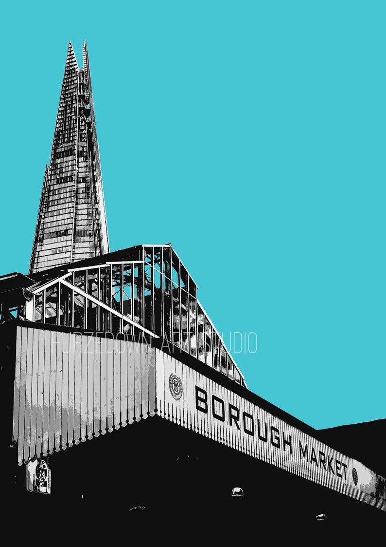 Borough Market London Litho Style Print A4 Print London - Etsy