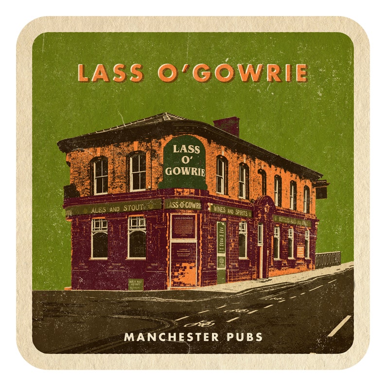 Manchester Pubs Poster: Retro Beer Mat Art Print - Etsy