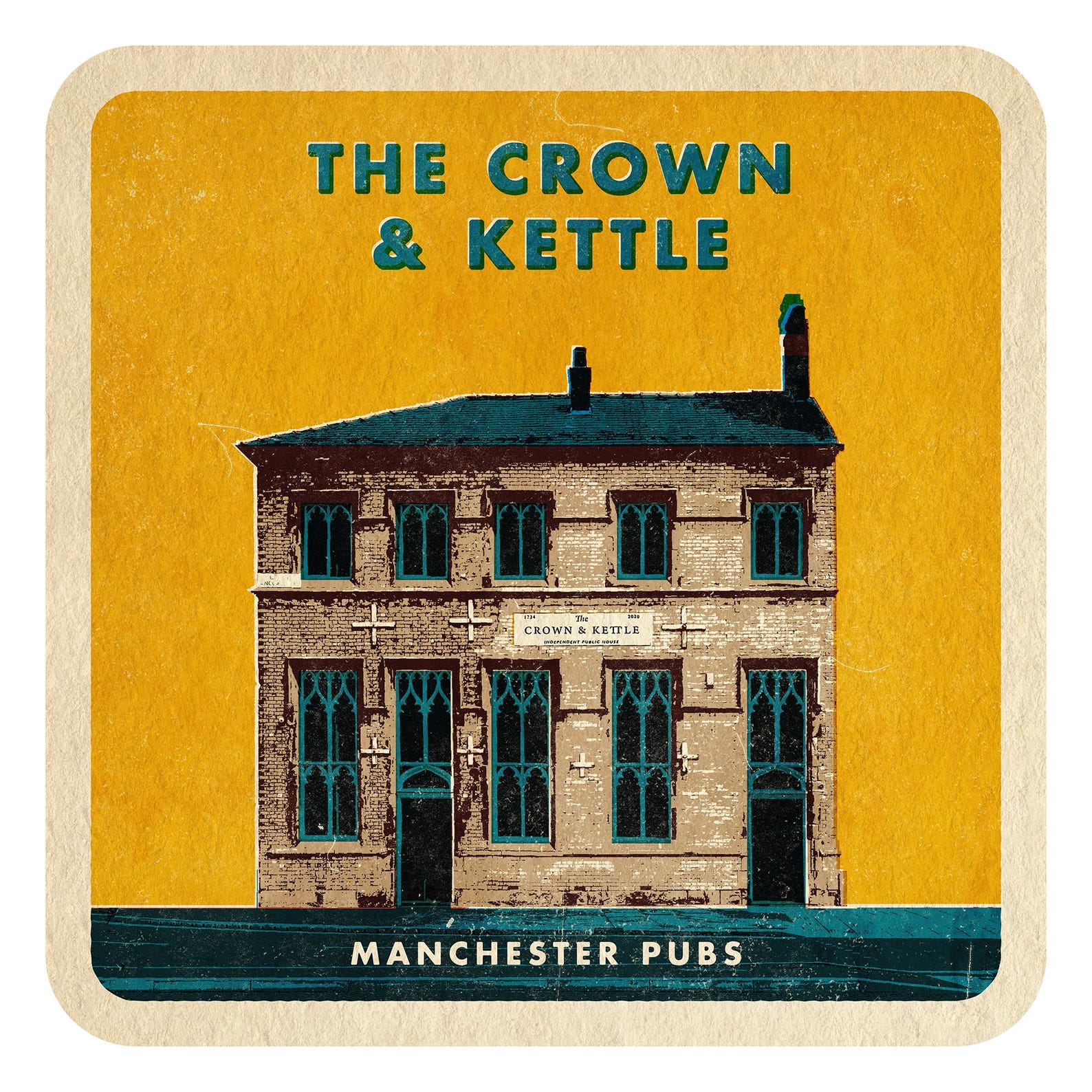Manchester Pubs Poster: Retro Beer Mat Art Print - Etsy