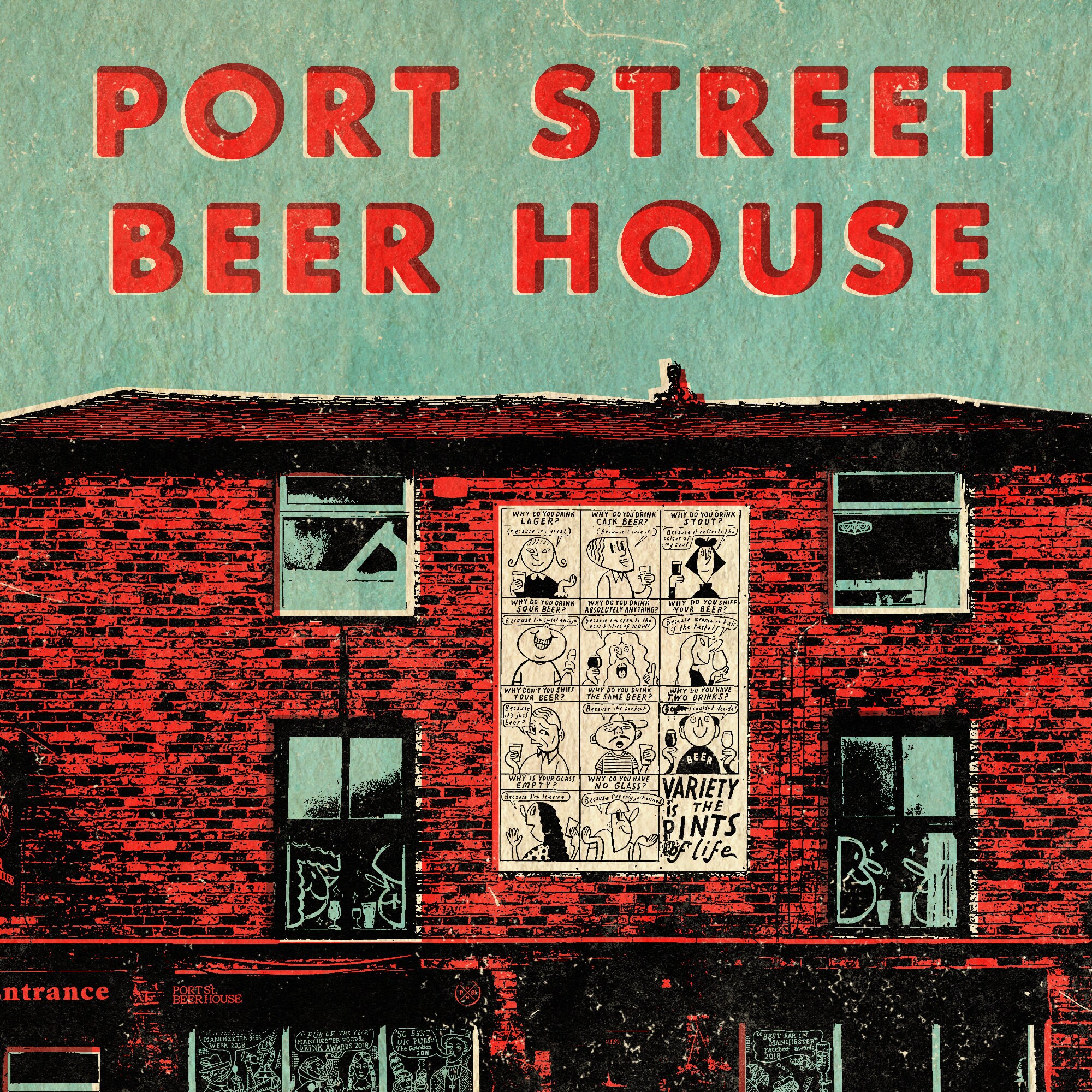 Port Street Beer House Print, Manchester Pub, Retro-style Wall Art - Etsy