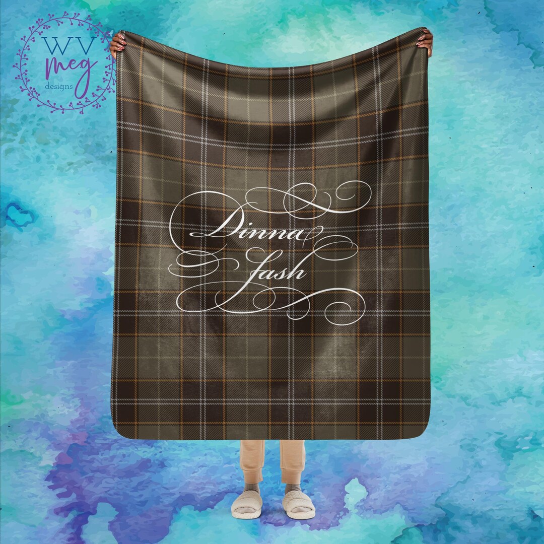 Outlander Inspired Dinna Fash Brown Tartan Sherpa Blanket - Etsy