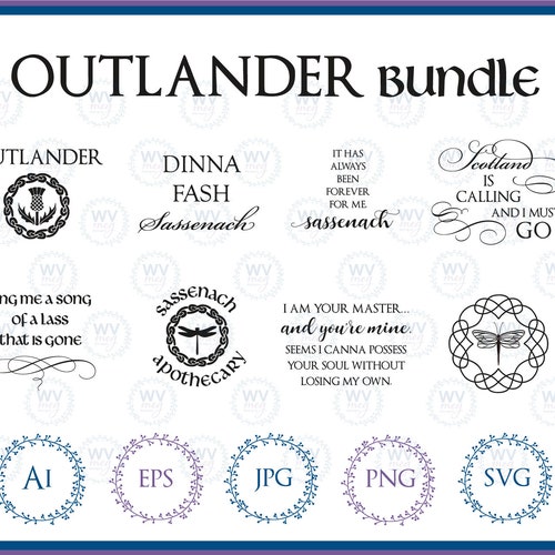 Outlander SVG PNG Bundle Outlander TV Show Svg Outlander - Etsy