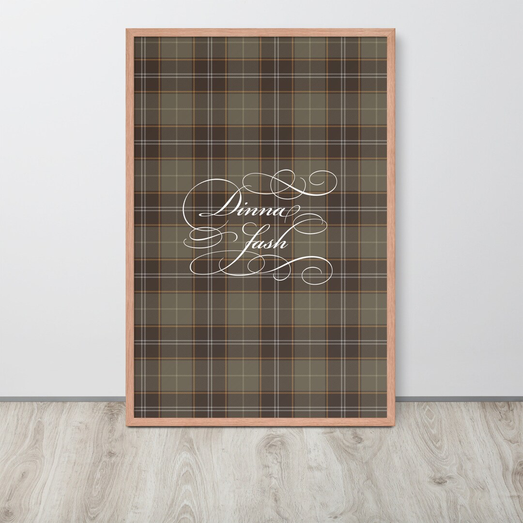 Outlander Inspired Brown Tartan Dinna Fash Framed Poster - Etsy