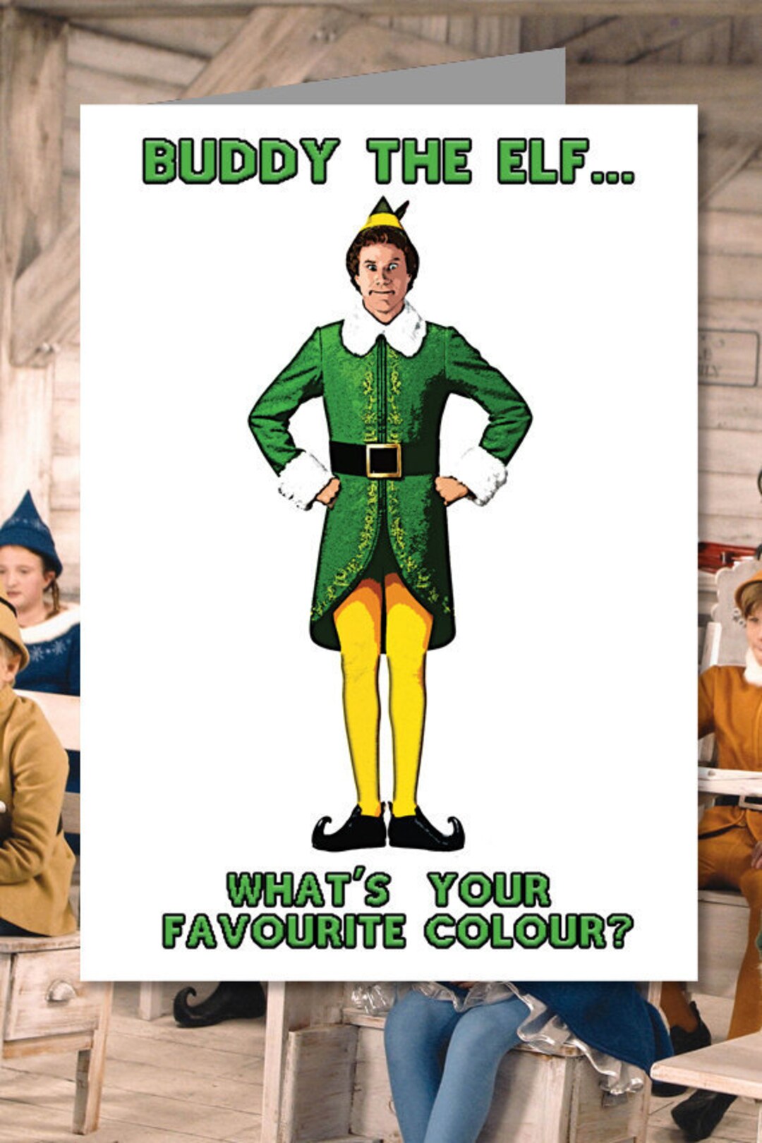 Buddy the Elf Christmas Card From Elf Movie. Humerous Festive Holidays ...