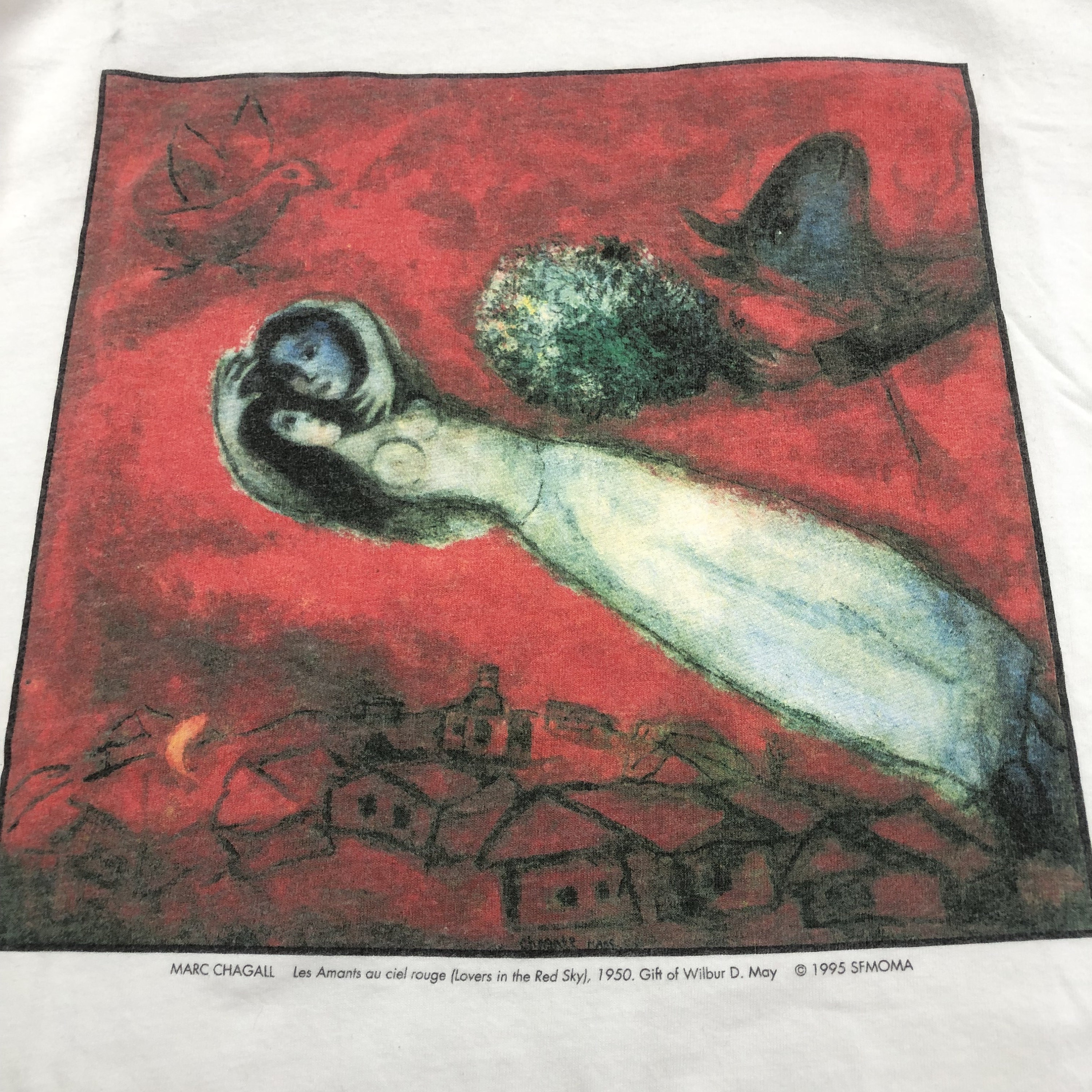 Vintage 90s Marc Chagall Lovers in the Red Sky Shirt / San - Etsy