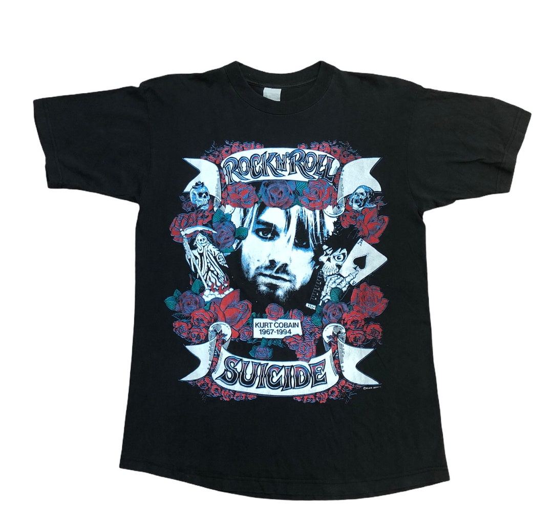 Vintage 90s Kurt Cobain Shirt Black Sheep Design Rock & Roll / Nirvana ...