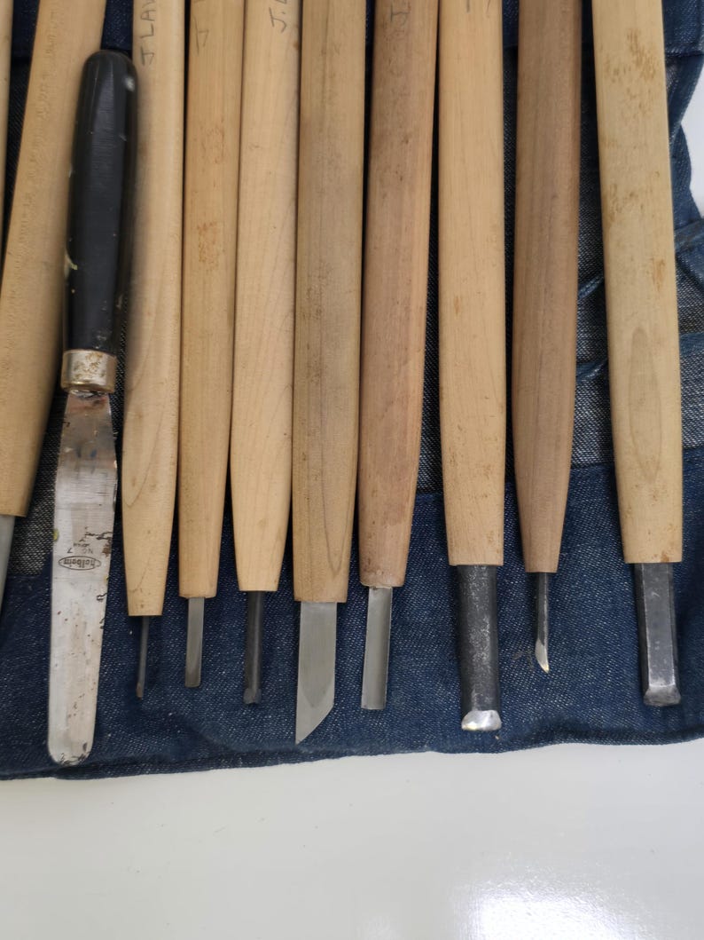 1950's Japanese Wood Carving Chisels Vintage CHOKOKUTO Set of 16 ...