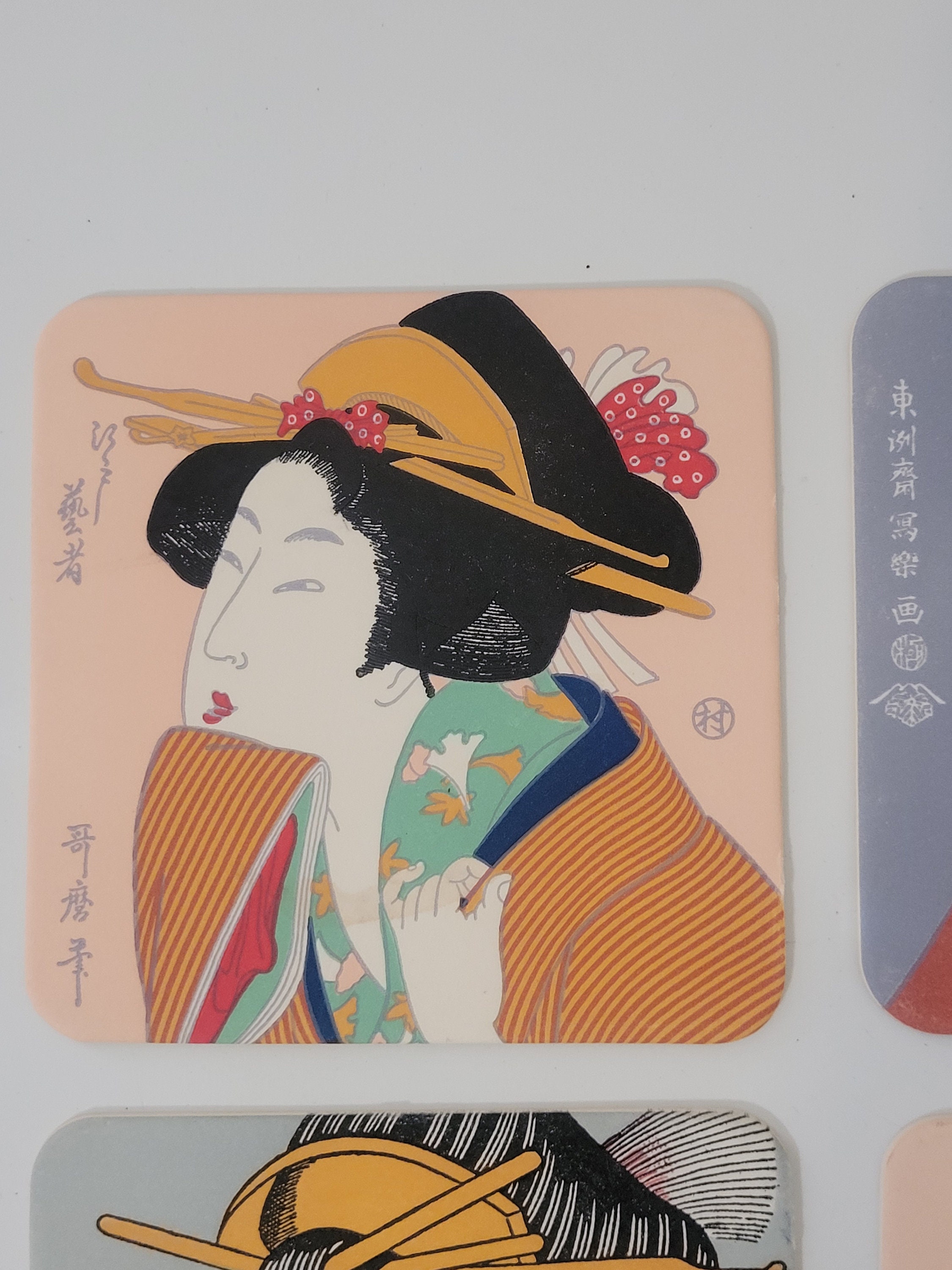Vintage Ukiyoe Coasters Japanese Fine Art Prints Set of 10 in Box - Etsy