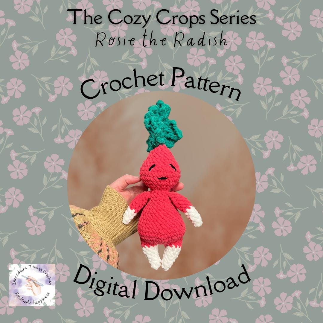 Radish Crochet Pattern | Digital Download | Low Sew | Farmers Market ...
