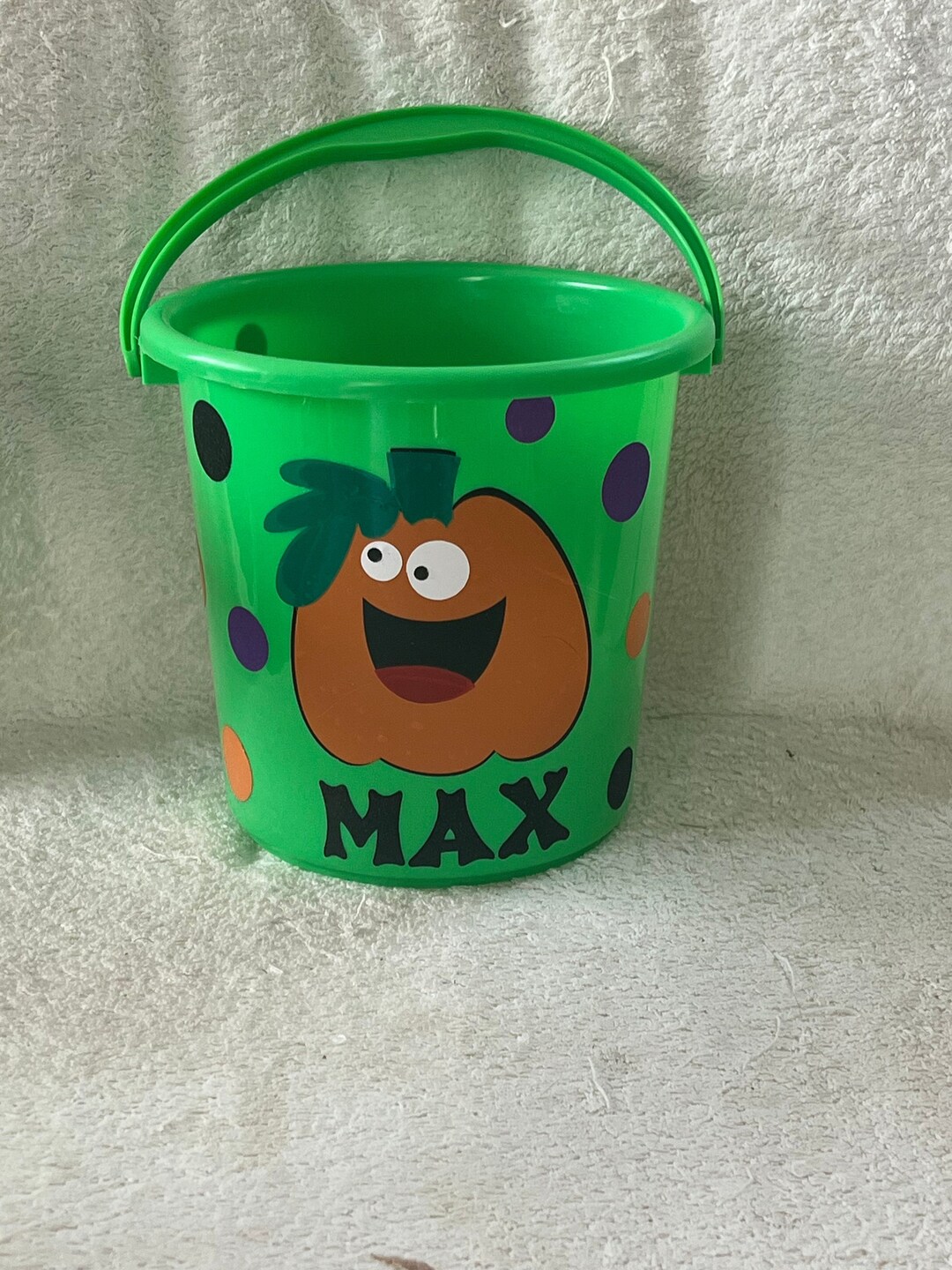 Personalized Halloween Treat Bucket: Custom Name, Spider Design - Etsy