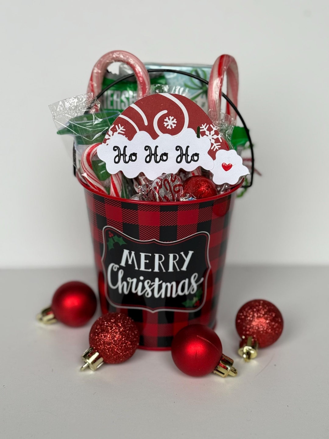 Merry Christmas Candy Pail/merry Christmas Candy Bucket/christmas Pail ...