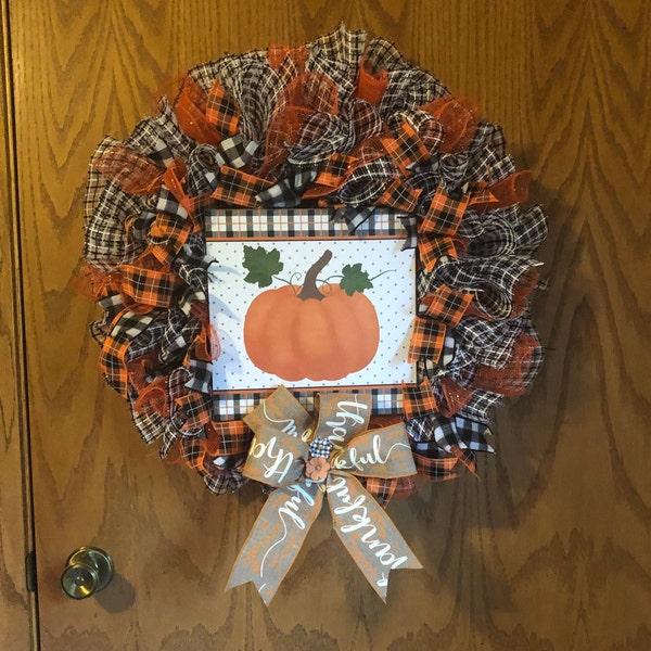 Fall Buffalo Check Wreath - Etsy