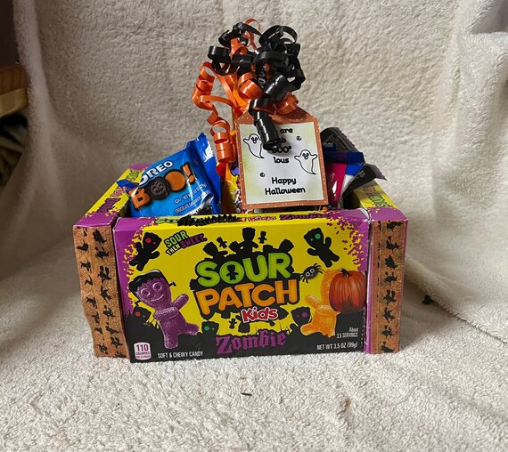 Edible Sour Patch Kids Zombie Halloween Basket/kids Candy - Etsy