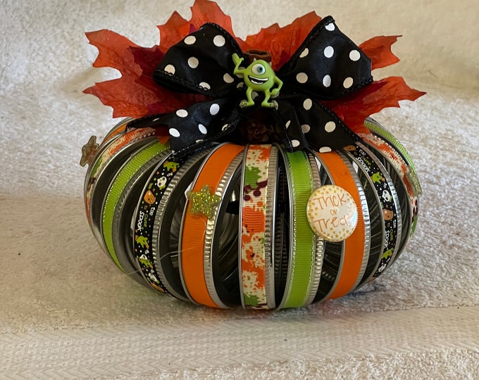 Mason Jar Ring Pumpkin Mason Jar Ring One Eyed Monster Pumpkin Mason