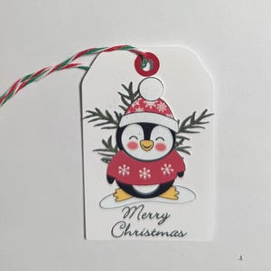 Handmade Christmas Penguin Gift Tags - Set of 4 Holiday Present ...