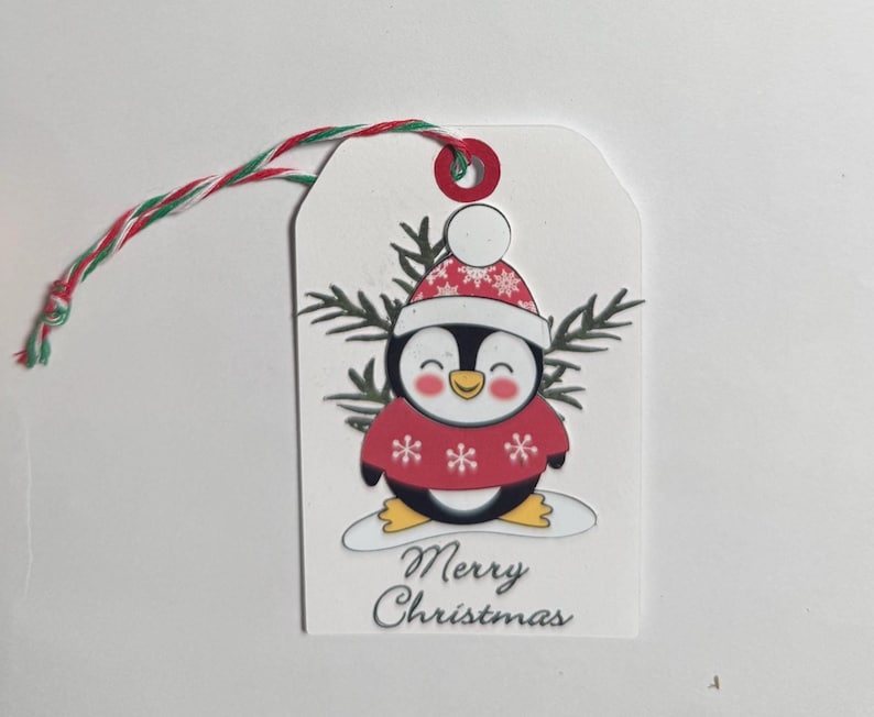 Handmade Christmas Penguin Gift Tags - Set of 4 Holiday Present ...