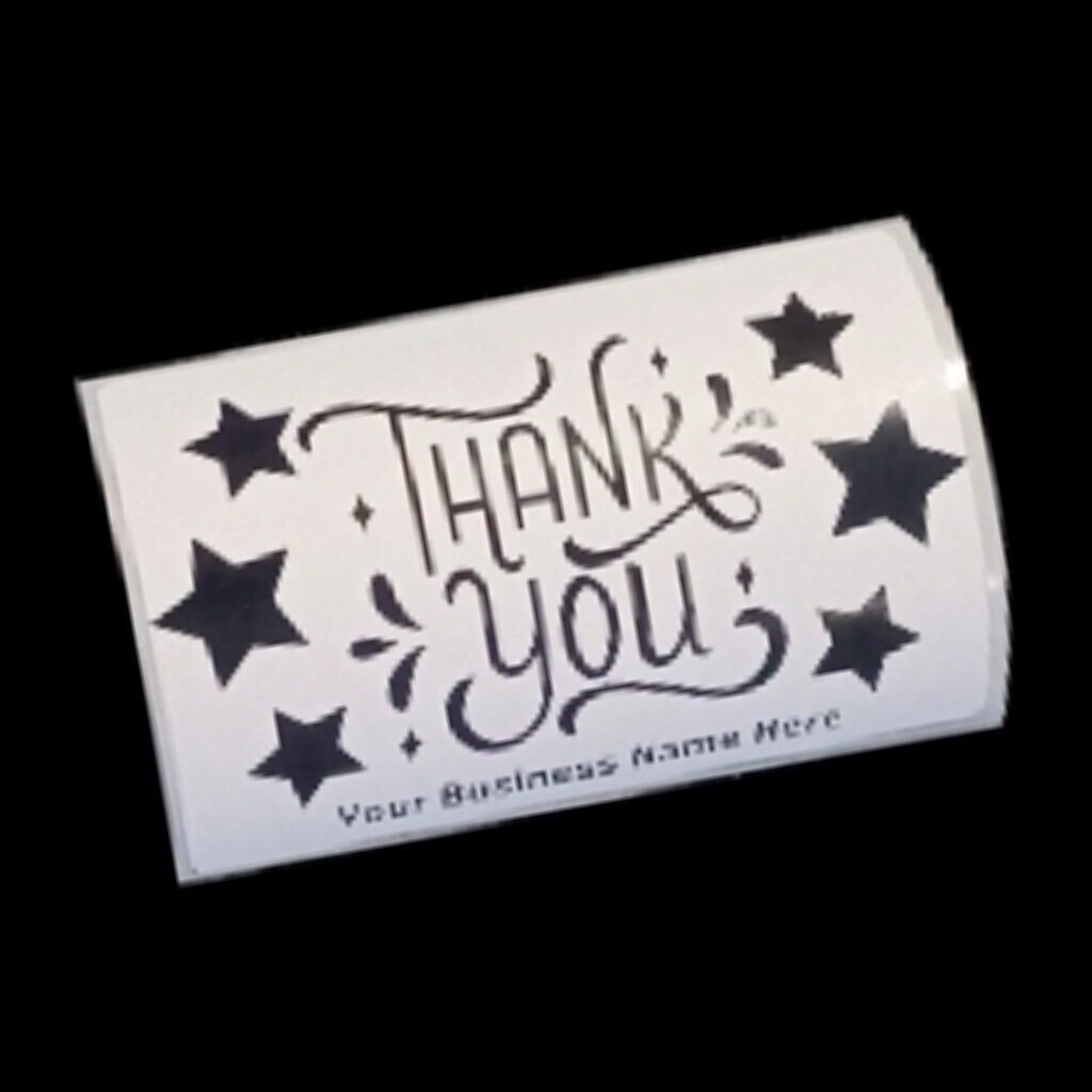 Custom Stickers Rectangle 3x2 Thank You With Stars - Etsy