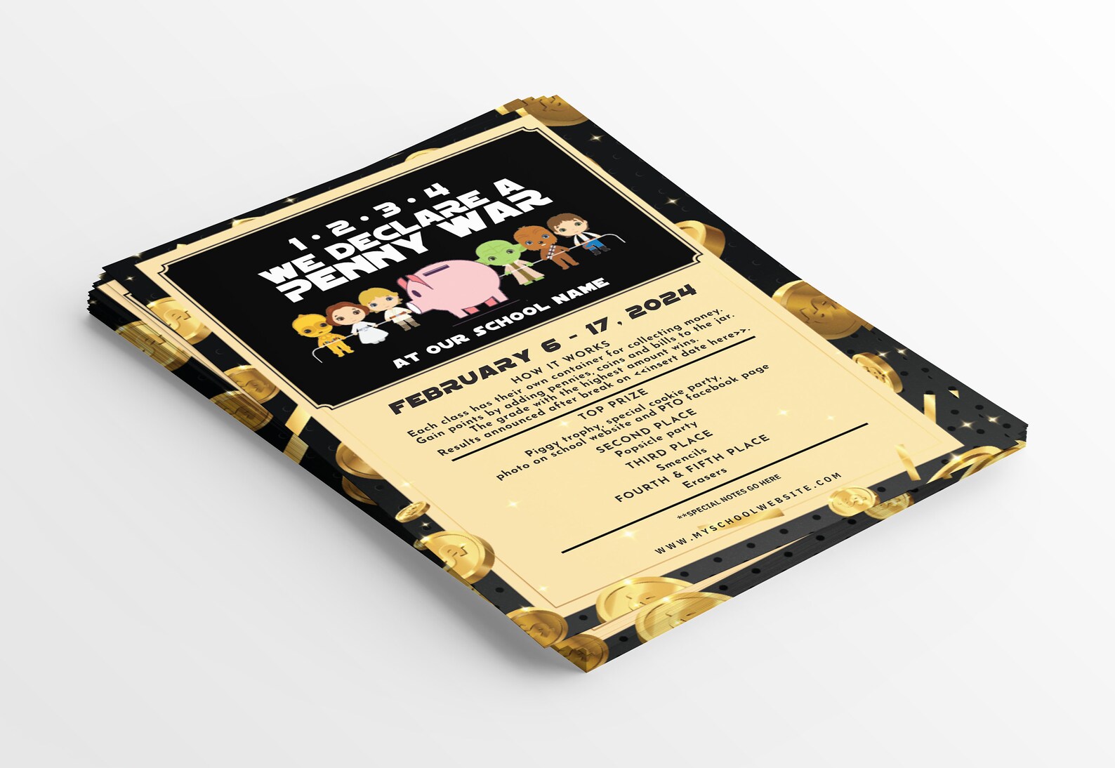 Editable, Penny War Fundraiser Flyer, School Fundraiser, Fundraising ...