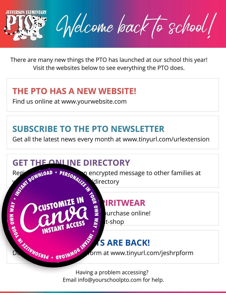 PTO PTA Flyer, Editable Printable Informational Flyer, Did You Know ...