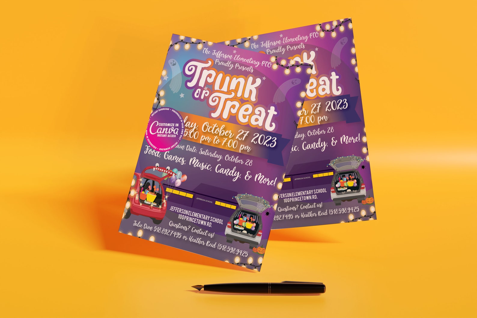 EDITABLE Trunk or Treat Flyer Template, Community Event, Halloween ...