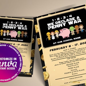 Editable, Penny War Fundraiser Flyer, School Fundraiser, Fundraising ...
