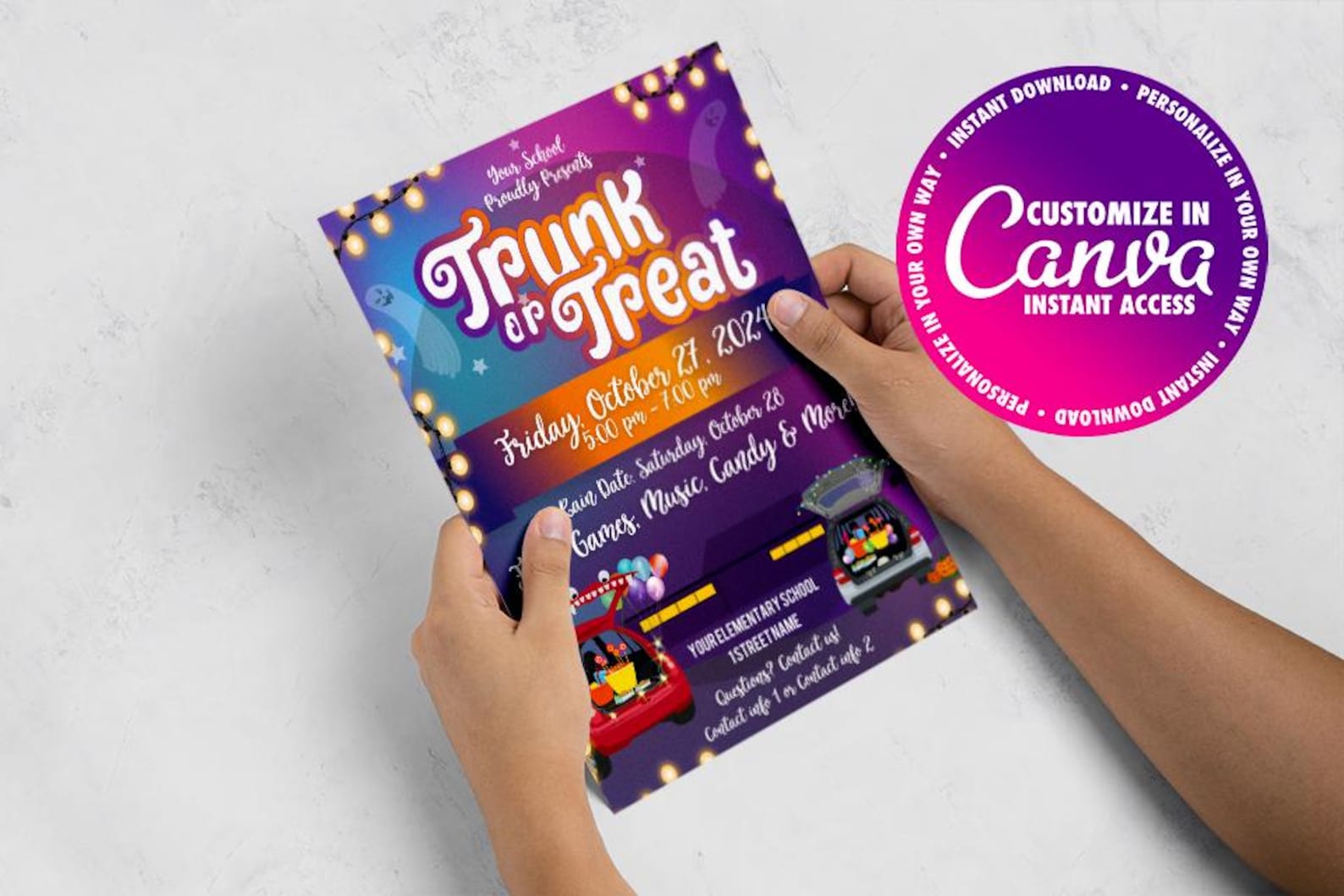 EDITABLE Trunk or Treat Flyer Template, Halloween Flyer, Instant Access ...