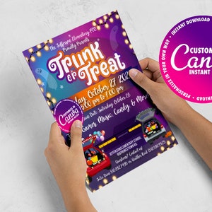 EDITABLE Trunk or Treat Flyer Template, Community Event, Halloween ...