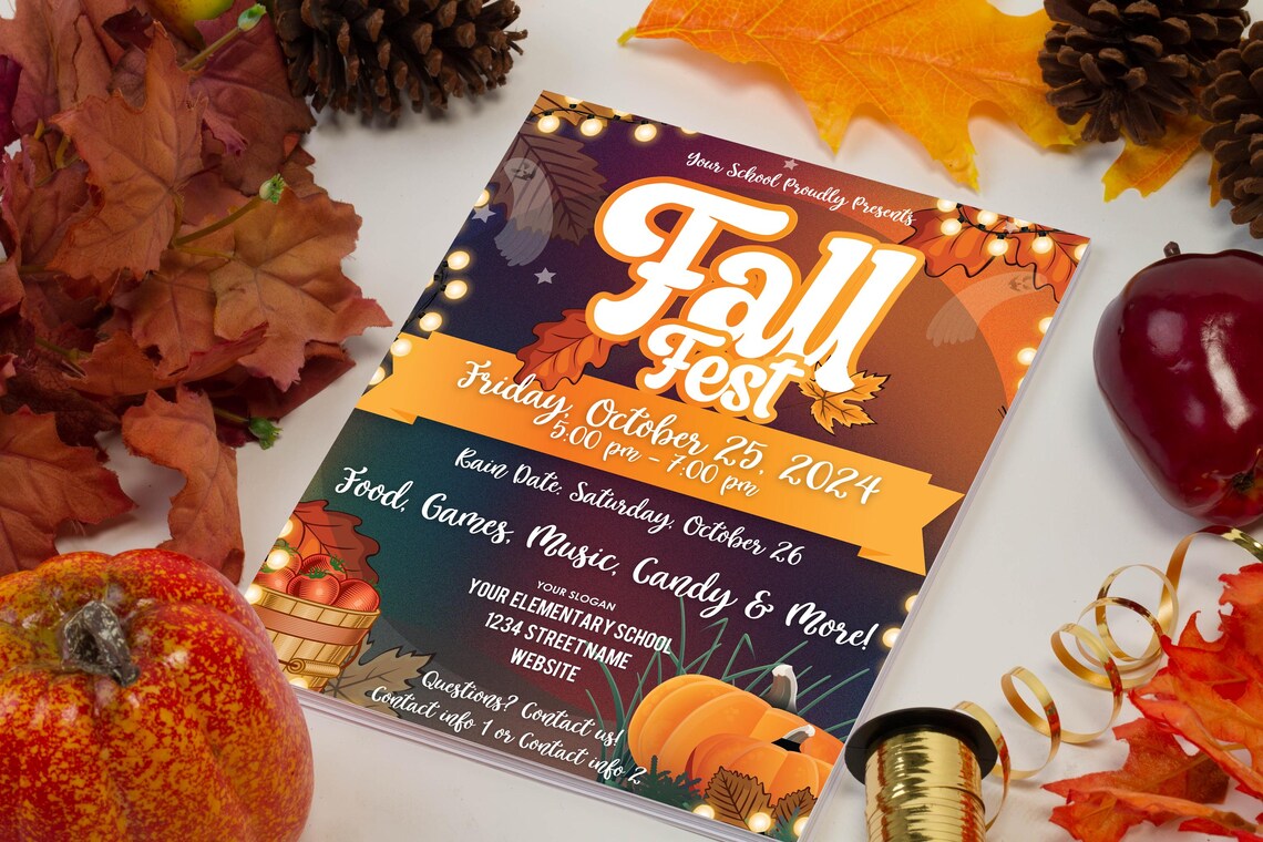 EDITABLE Fall Fest Flyer Template, Community Event, Autumn Flyer, Fall ...
