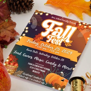 EDITABLE Fall Fest Flyer Template, Community Event, Autumn Flyer, Fall ...