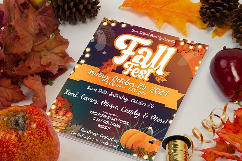 EDITABLE Fall Fest Flyer Template, Community Event, Autumn Flyer, Fall ...
