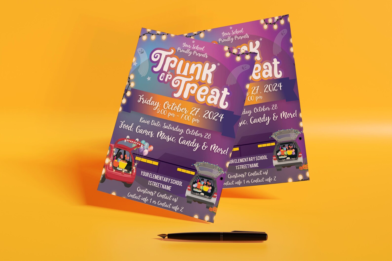 EDITABLE Trunk or Treat Flyer Template, Halloween Flyer, Instant Access ...