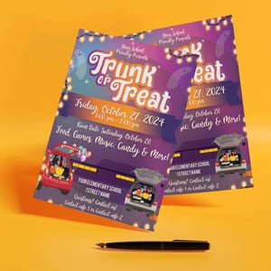 EDITABLE Trunk or Treat Flyer Template, Halloween Flyer, Instant Access ...