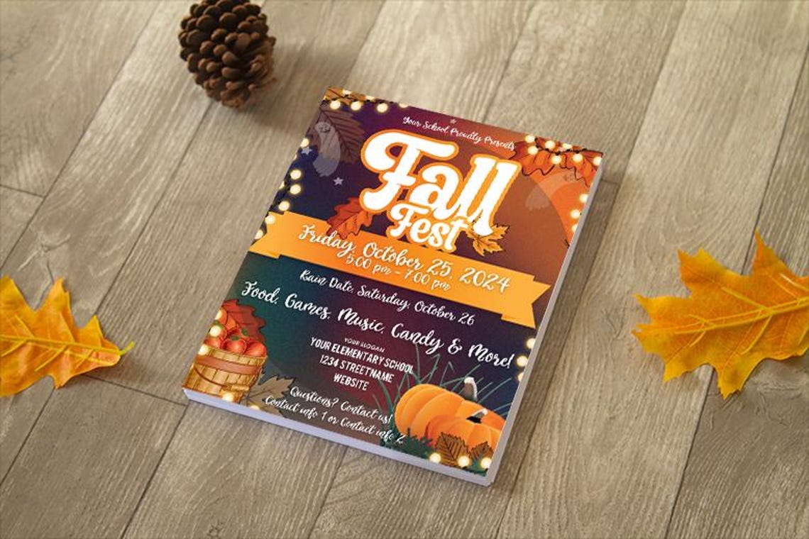 EDITABLE Fall Fest Flyer Template, Community Event, Autumn Flyer, Fall ...
