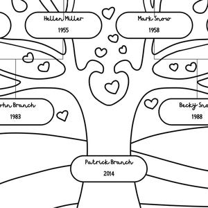 Kids Coloring Page ~ Fun Family Tree Template ~ Print at Home ~ Digital ...