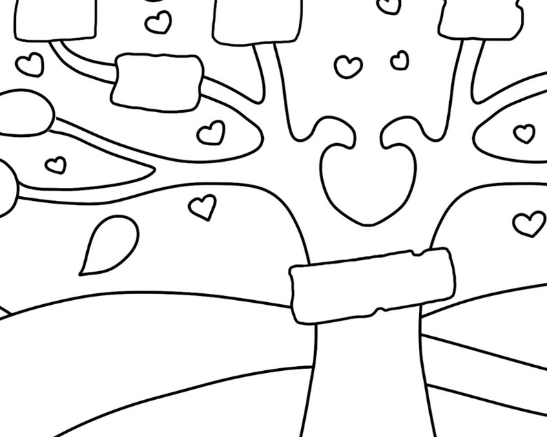 Kids Coloring Page Fun Family Tree Template Print at Home - Etsy Australia