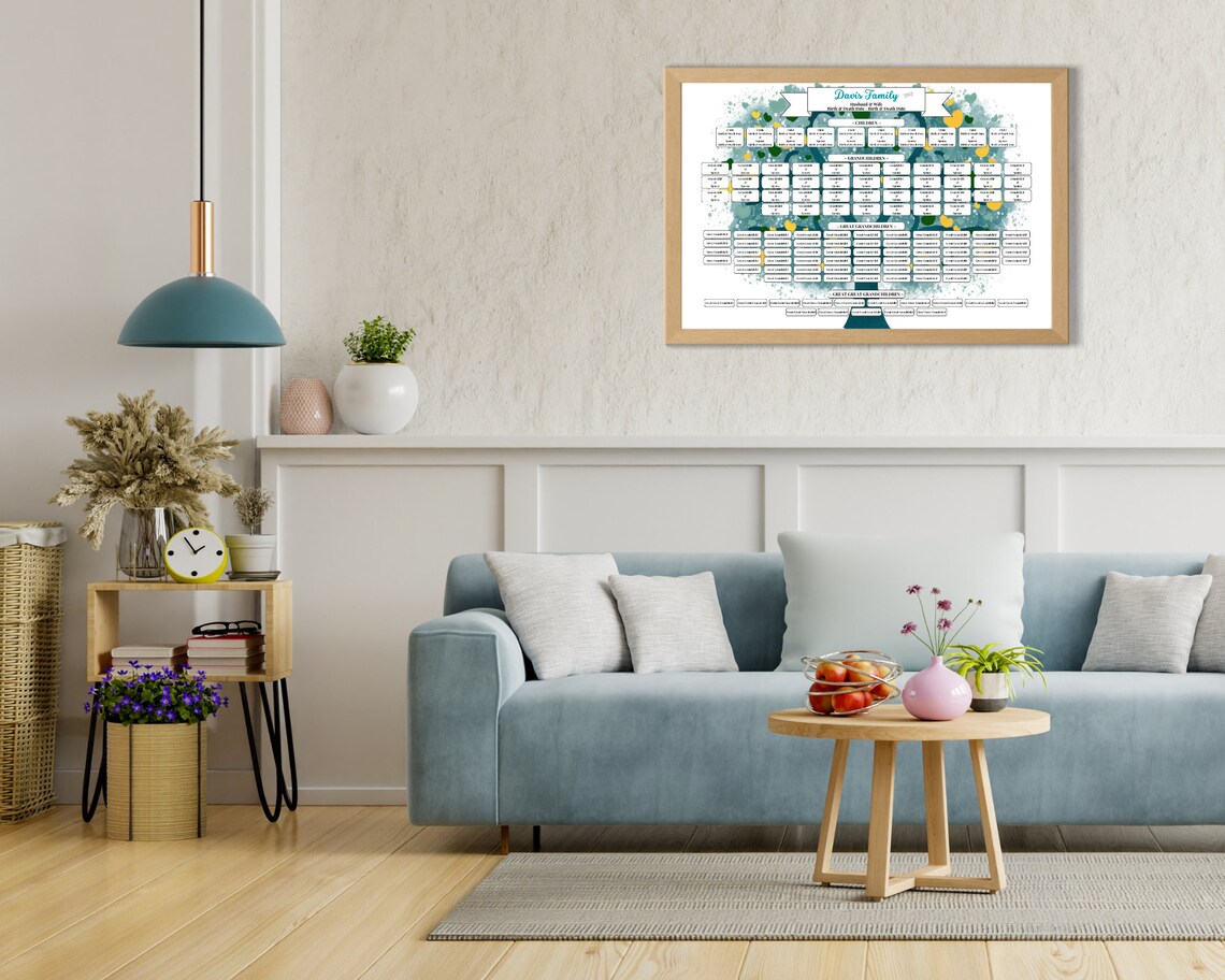 Family Reunion Print Anniversary Poster Grandparents Family Tree ...