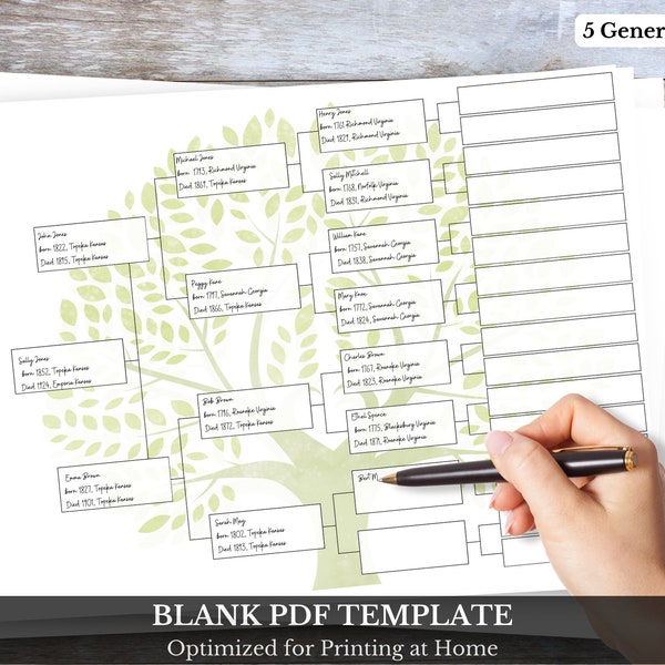 Family Tree Fillable - Etsy